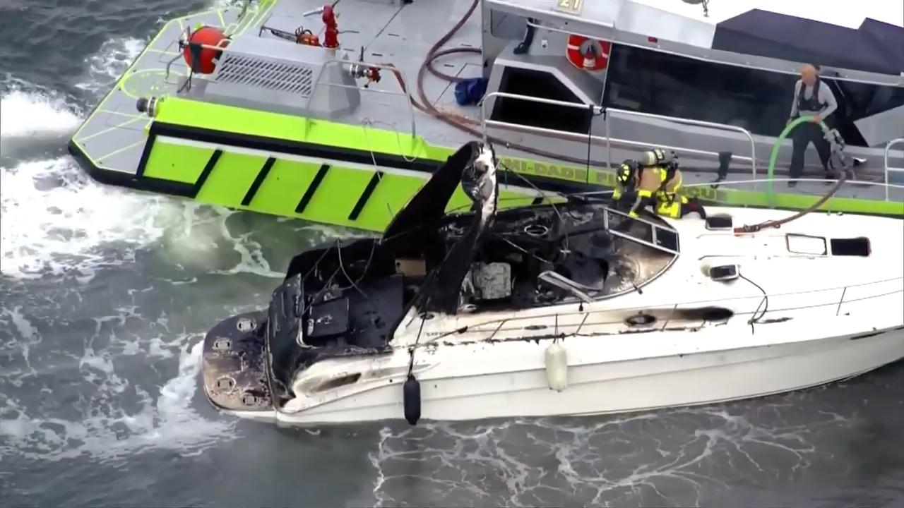 Rescue crews respond to boat fire in North Miami - WSVN 7News | Miami ...