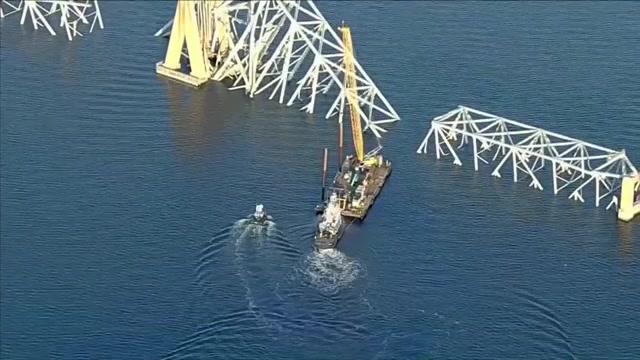 A channel has opened for vessels clearing wreckage at the Baltimore ...