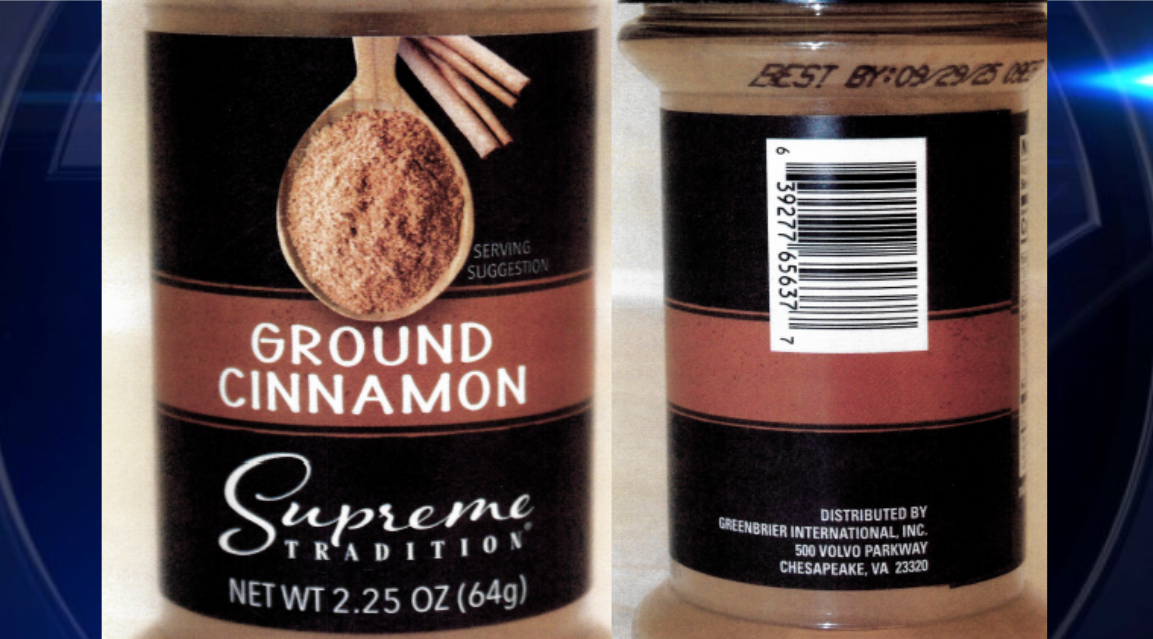 Ground cinnamon sold at discount stores is tainted with lead, FDA warns ...