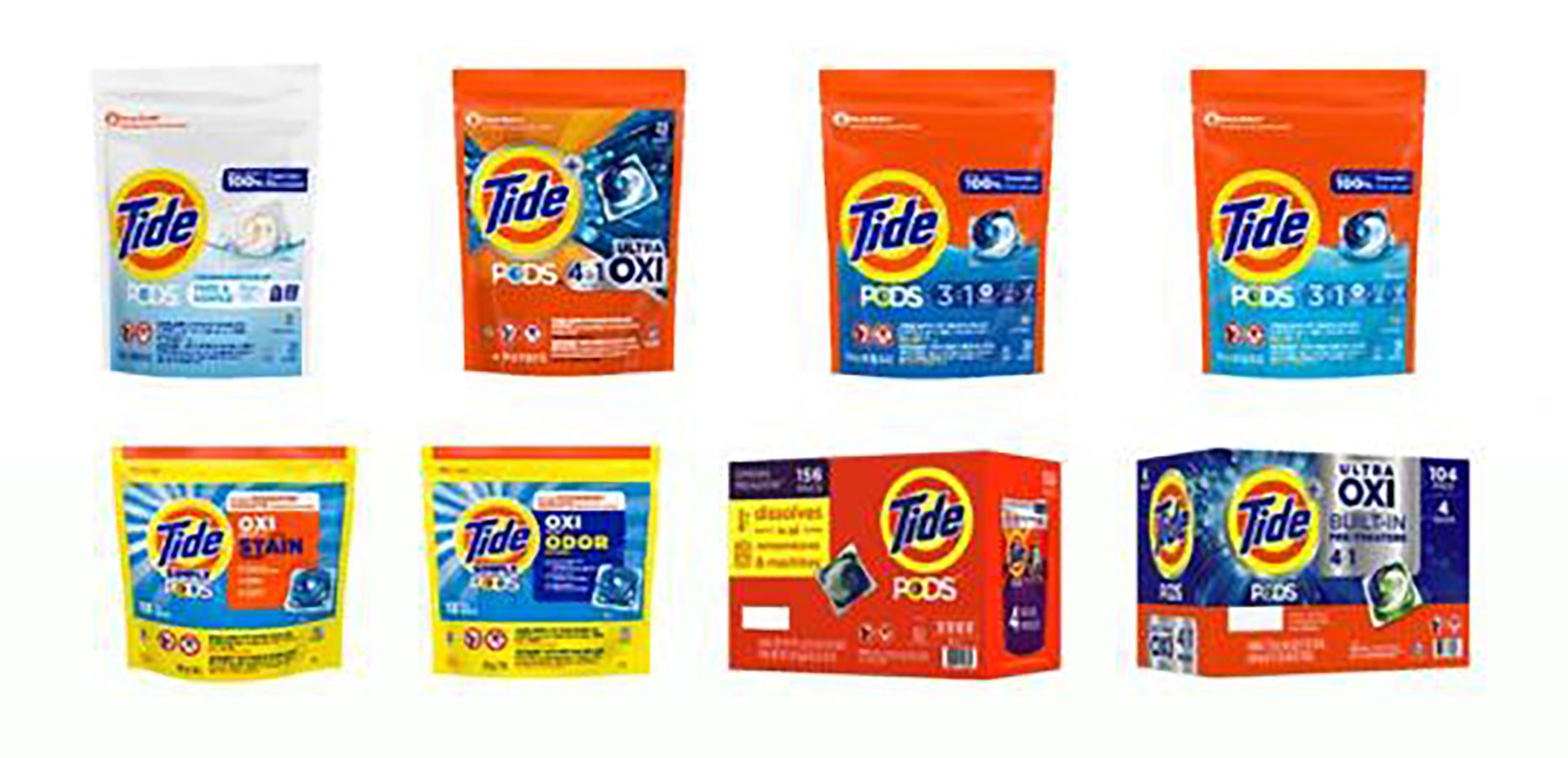 8.2 million packets of Tide, Gain, Ace, and Ariel detergent pods ...