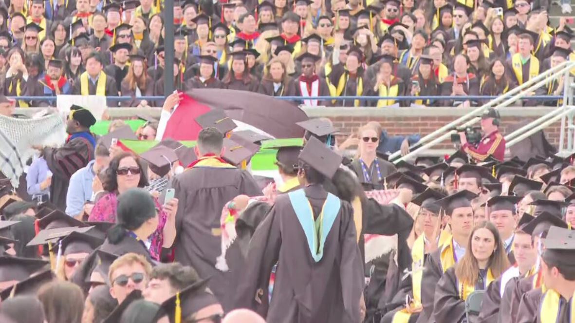 Small pro-Palestinian protests held Saturday as college commencements ...