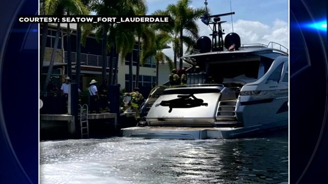 80-foot yacht catches fire near Sunrise Key home; no injuries - WSVN ...