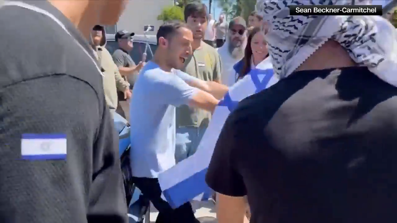 Violent scuffles break out between Pro-Palestinian demonstrators and ...