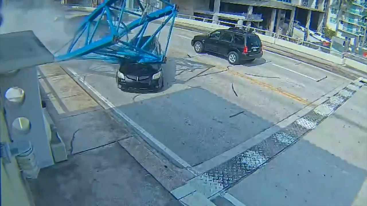 New video shows moment Fort Lauderdale crane collapses and police ...