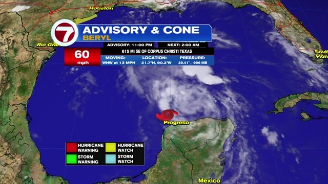 Beryl moves into the Gulf of Mexico after battering Mexico’s Yucatan ...