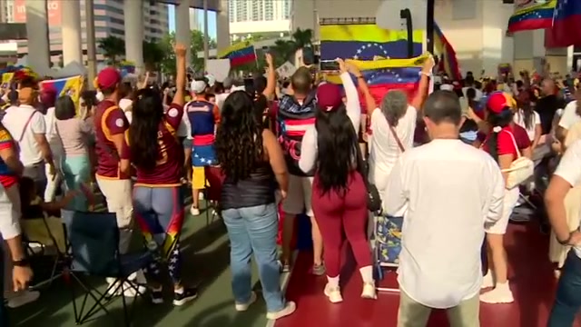 Hundreds gather in Brickell after polls close in Venezuelan ...