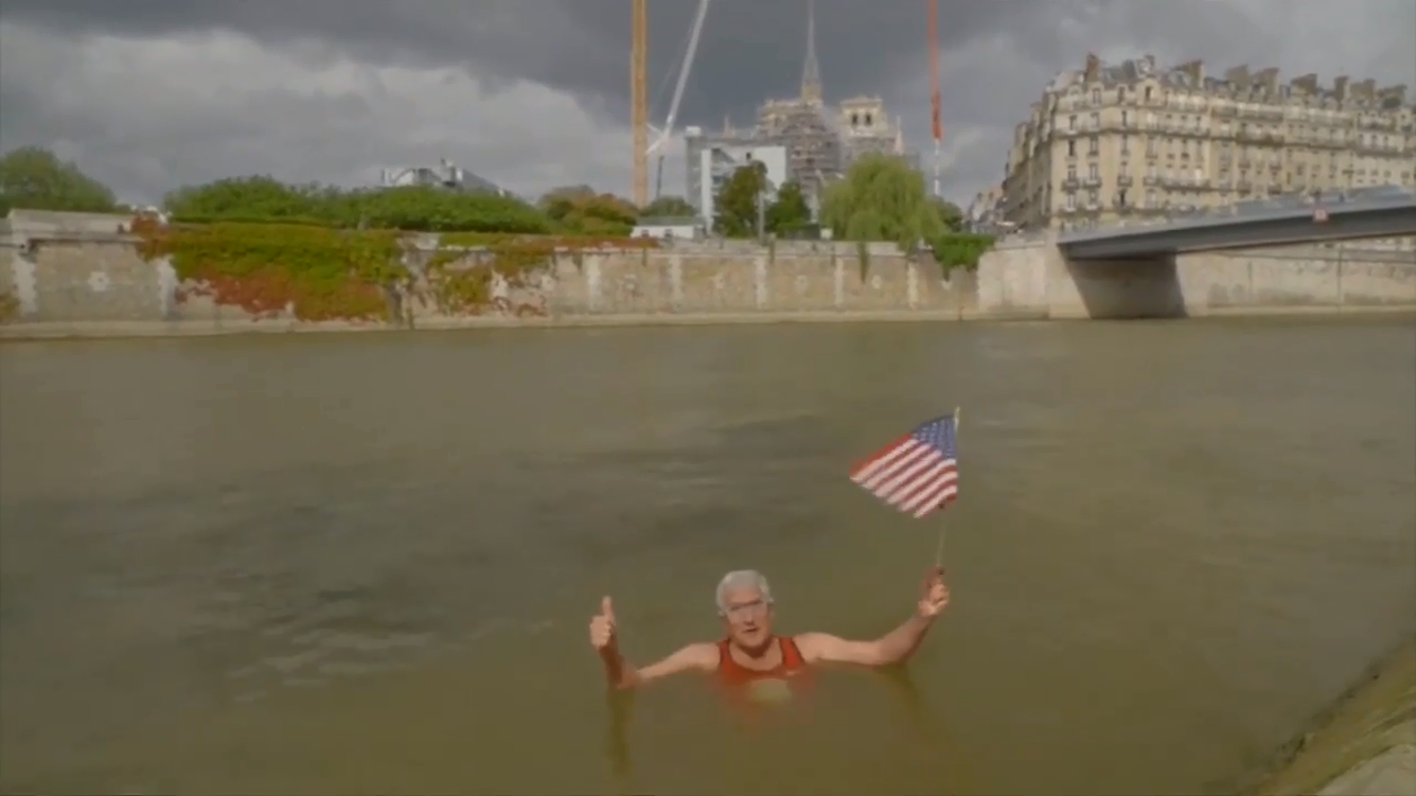 An American swims in Paris’ Seine River before the Olympics despite ...