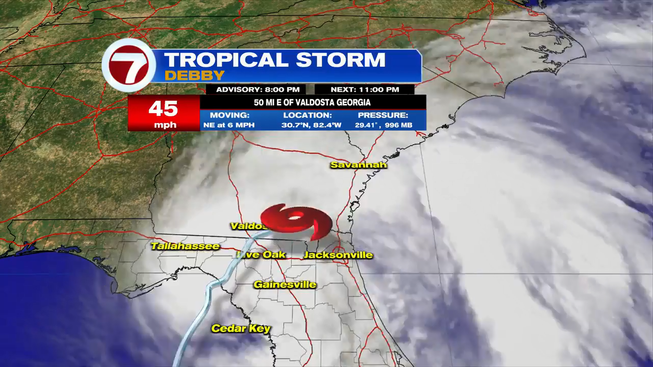 Tropical Storm Debby hits Florida with floods, threat of record rain in Georgia and the ...
