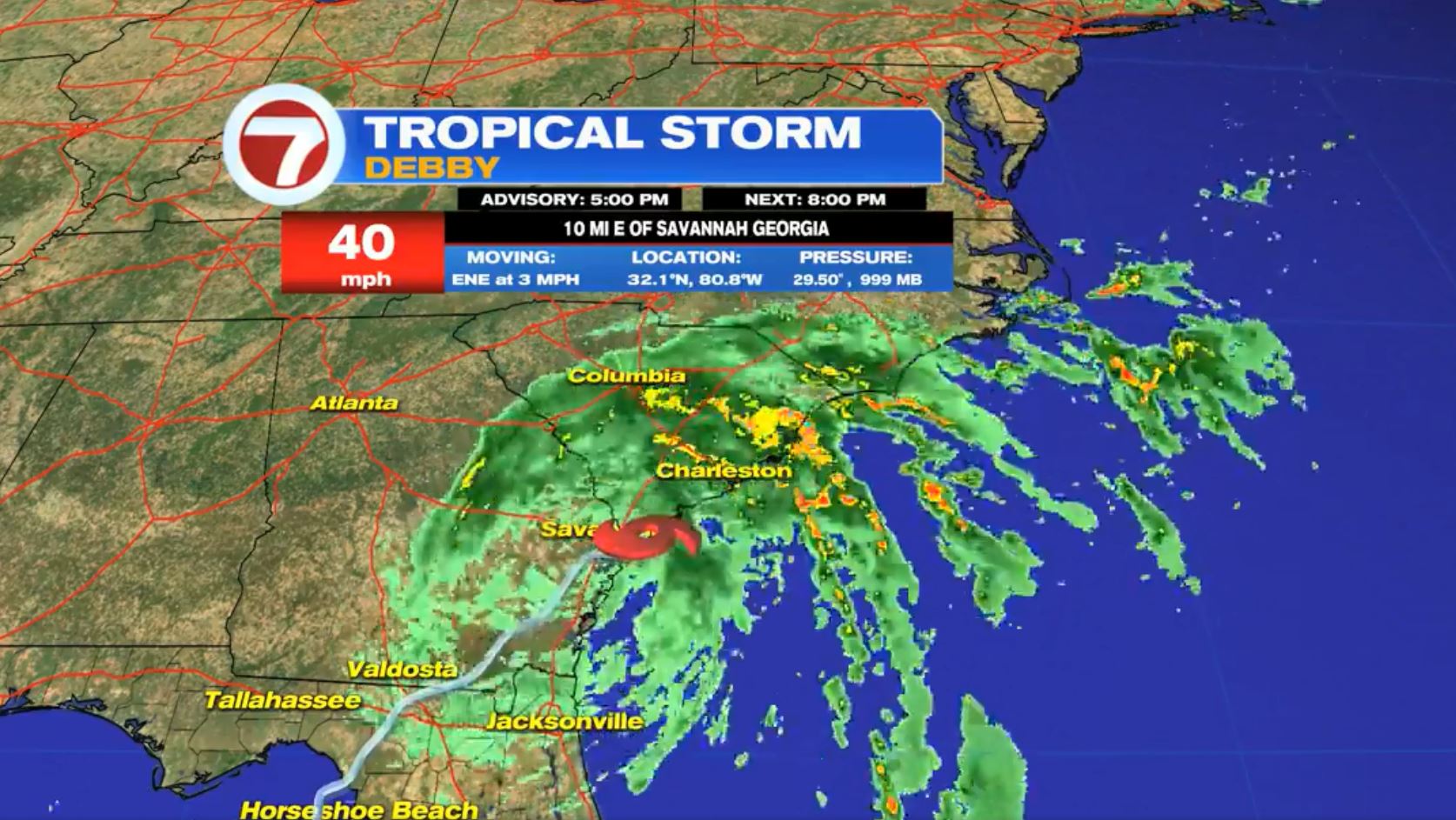 Tropical Storm Debby drenches Southeast with rain, high water as it ...