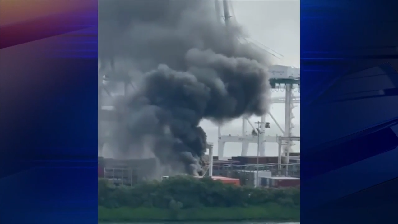 Crews put out loading equipment fire at PortMiami; no injuries - WSVN ...