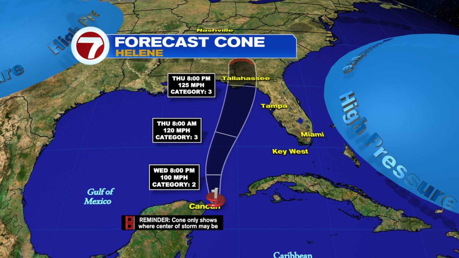 HELENE FORECAST CONE 240925 – WSVN 7News | Miami News, Weather, Sports ...