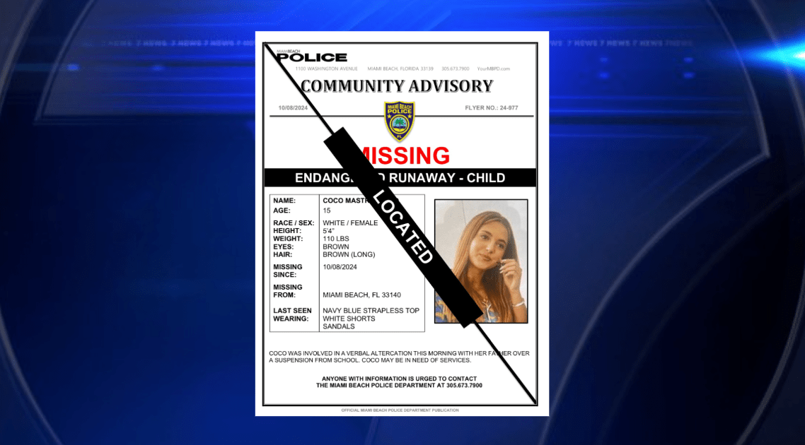 15-year-old girl missing from Miami Beach is found safe - WSVN 7News | Miami News, Weather ...