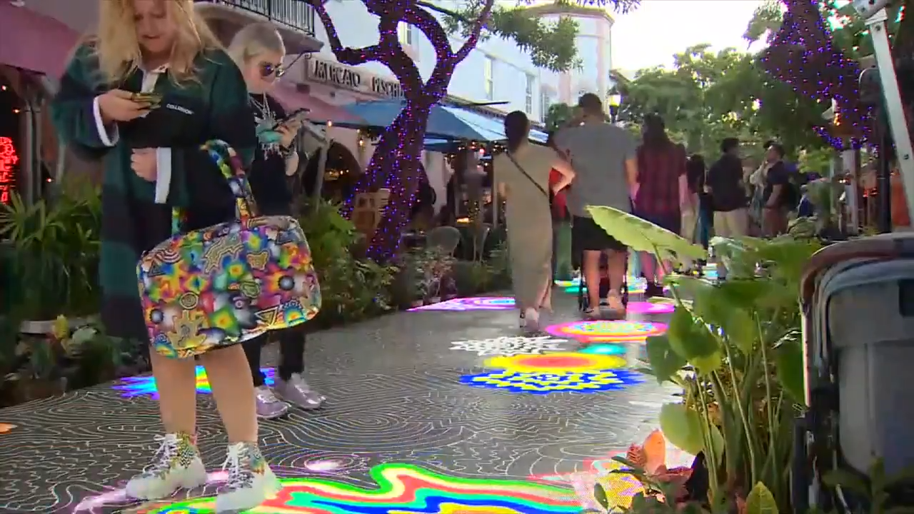 Adobe showcases projected art display atop the iconic South Beach ...