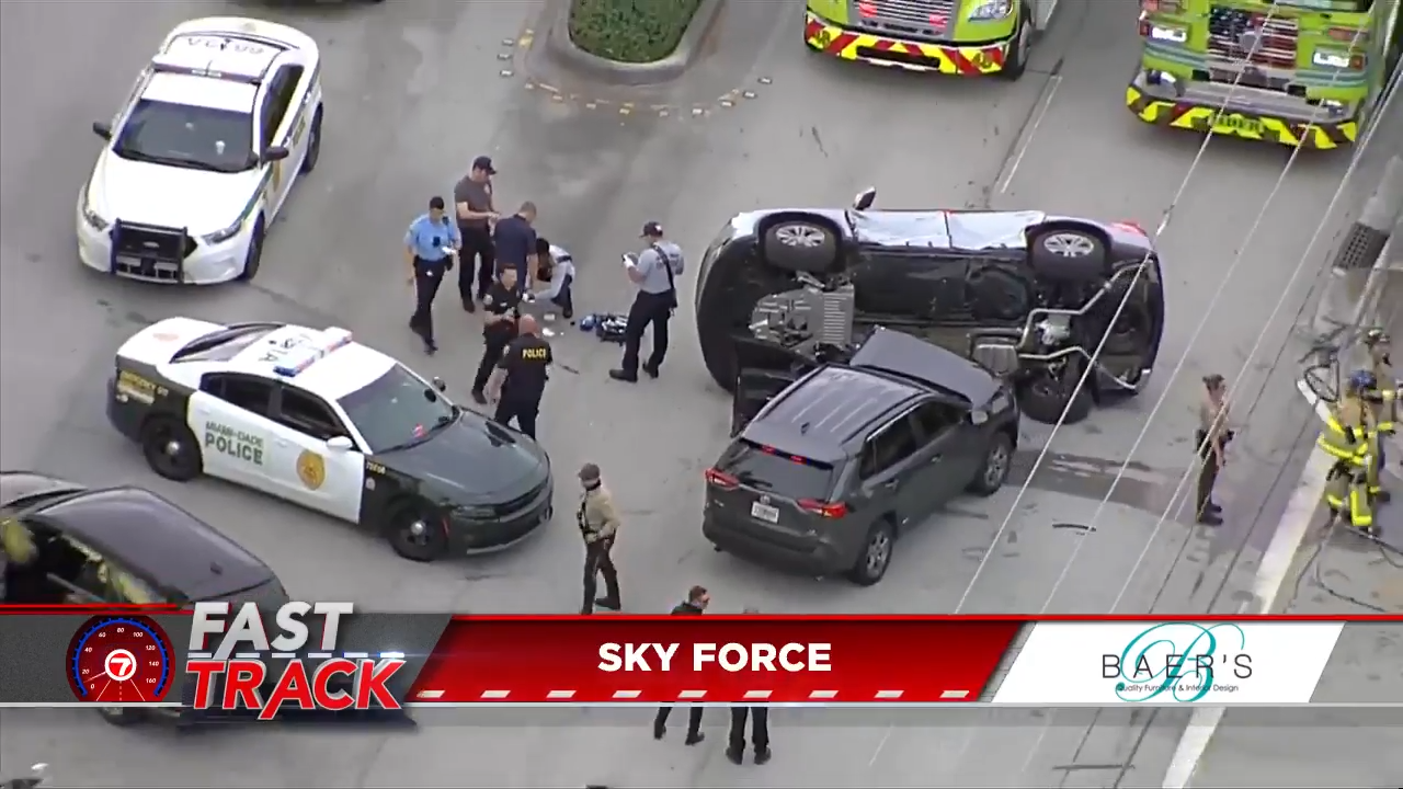 Crews respond to rollover accident in Doral - WSVN 7News | Miami News ...