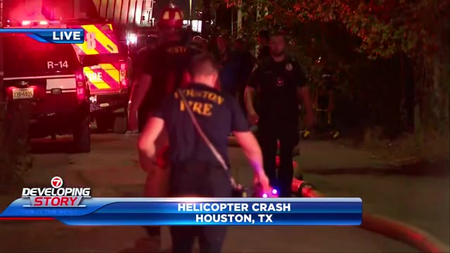 Fiery helicopter crash topples Houston communications tower, officials ...