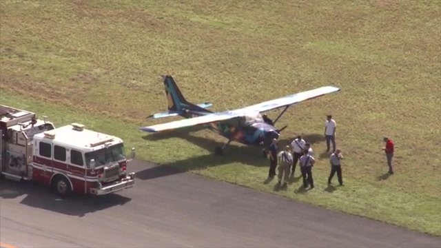 Pilot OK after plane skids off runway at North Perry Airport - WSVN ...