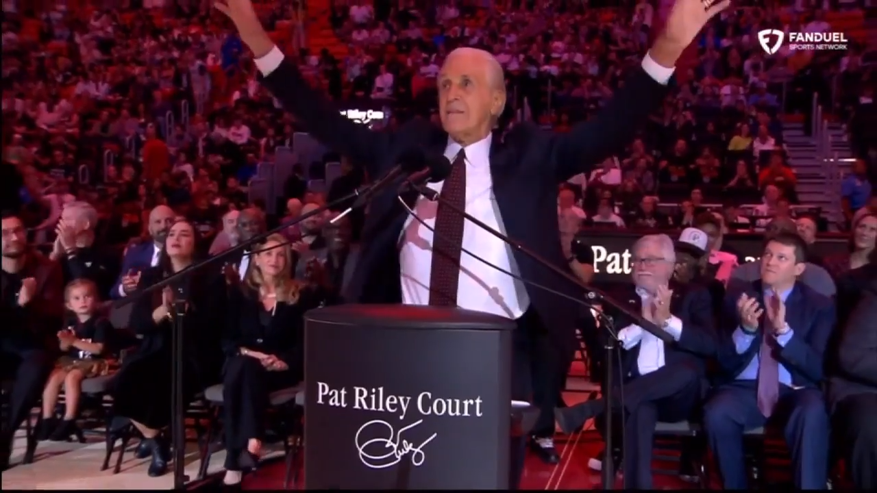 Pat Riley Court unveiled, and the Heat president is emotional as it ...
