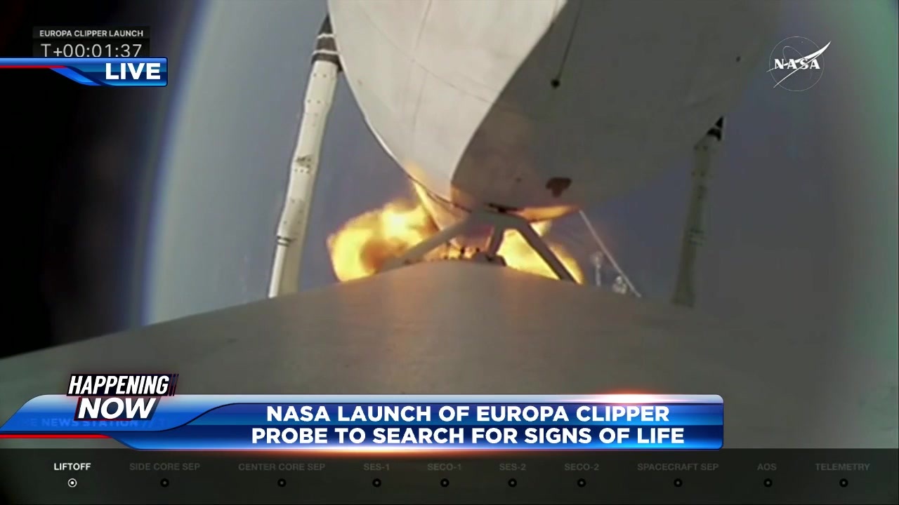 NASA spacecraft rockets toward Jupiter’s moon Europa in search of the right conditions for life ...