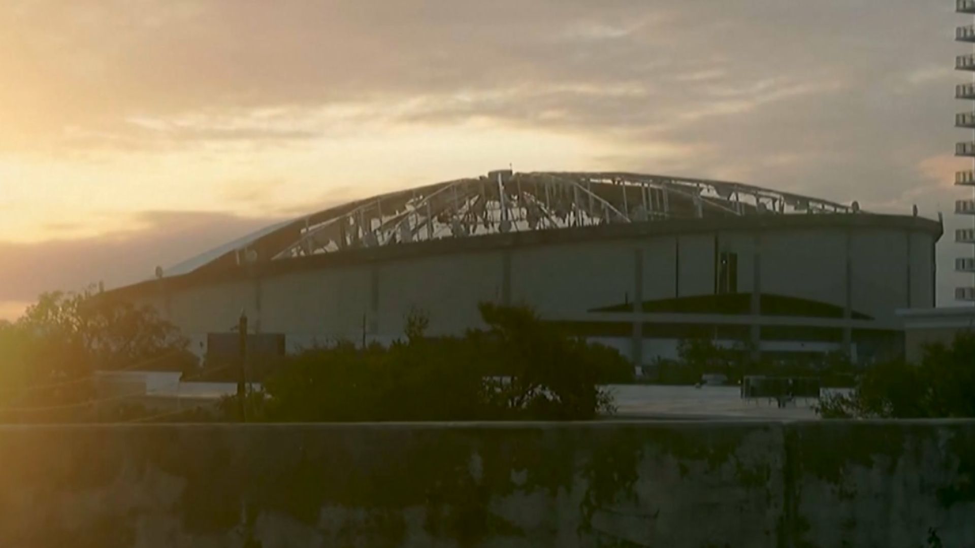 Milton destroys the roof of the Rays’ stadium, littering the field ...