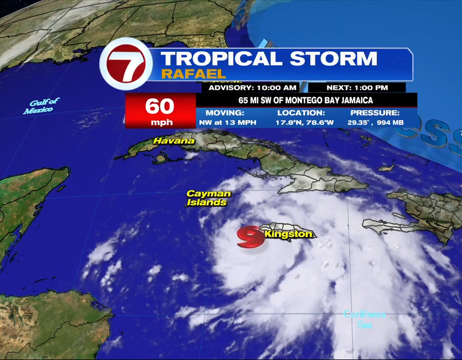 Tropical Storm Rafael strengthens to Category 1 hurricane as it barrels toward Cuba - WSVN 7News ...
