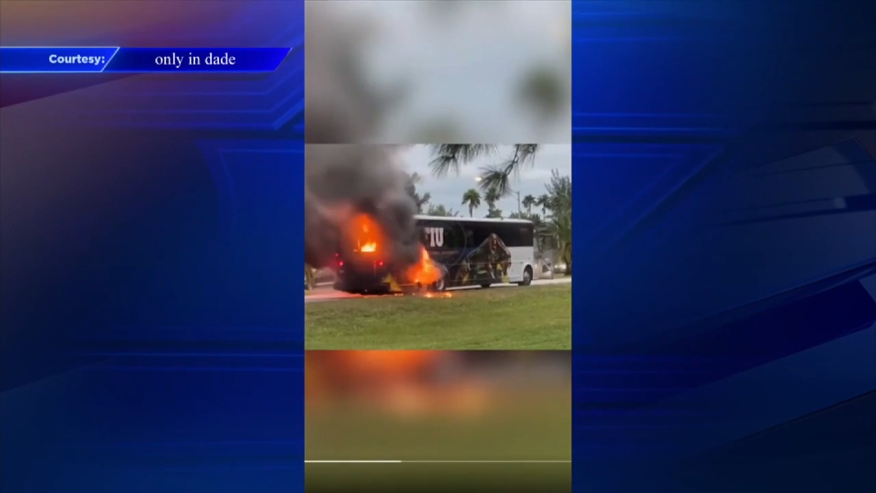 FIU shuttle bus erupts in flames while transporting students; no ...