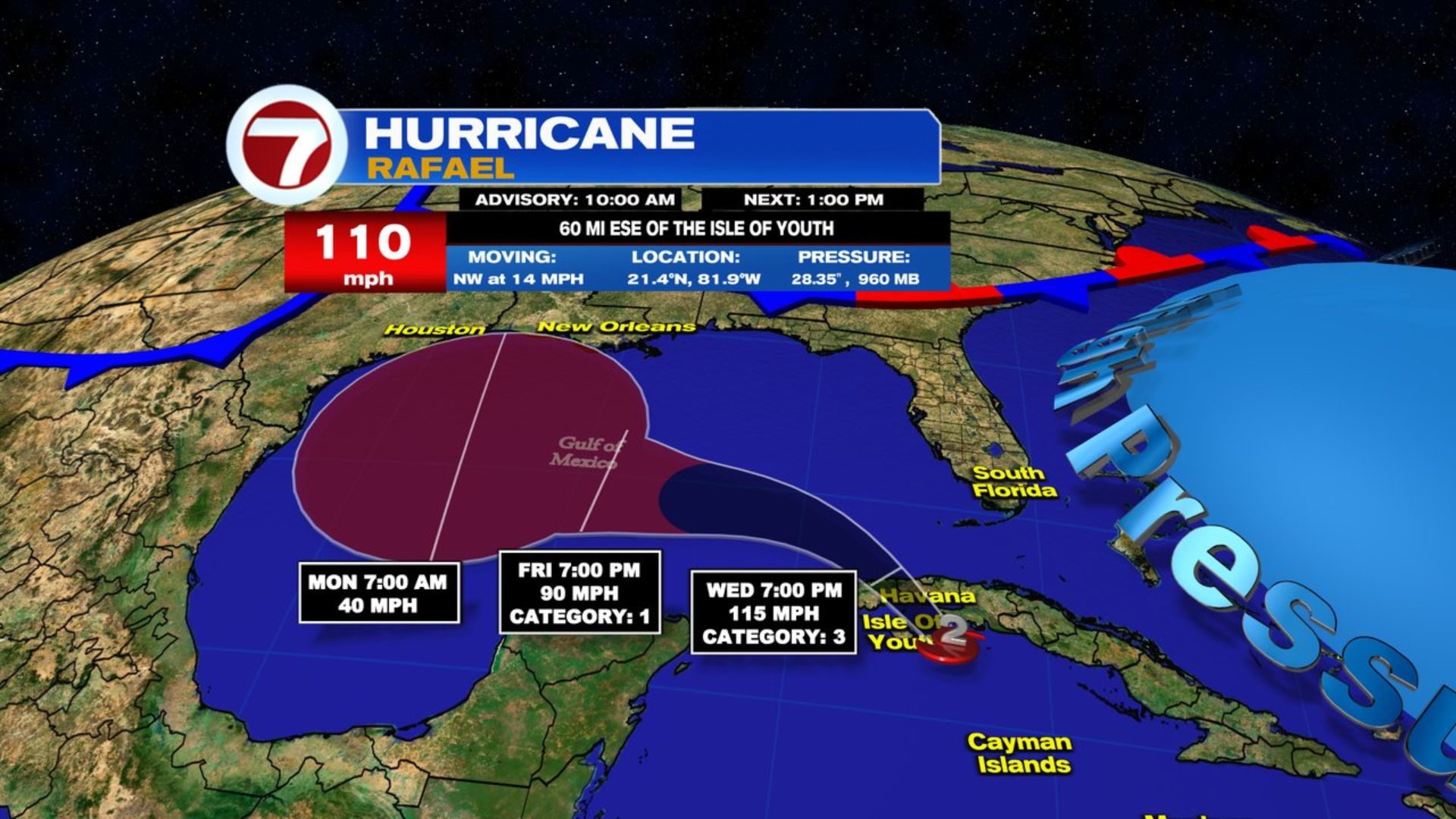 Hurricane Rafael forecast to strengthen to powerful Category 3 storm ...
