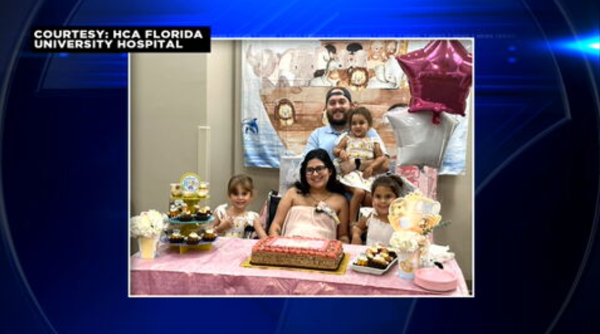Davie hospital throws baby shower for mother who made it to 31st week ...