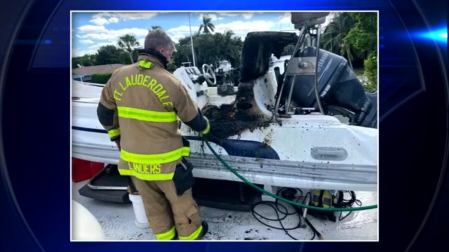 Dinghy charred after yacht catches fire in Fort Lauderdale - WSVN 7News ...