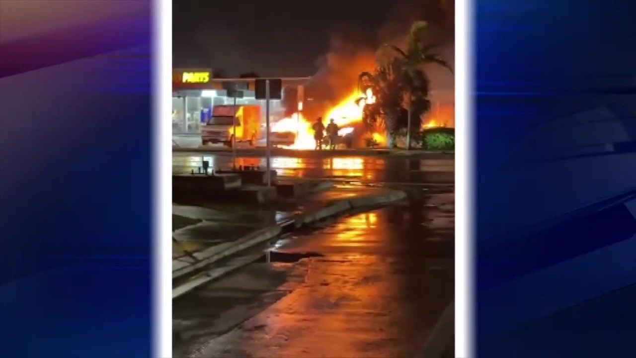 Police investigating suspected arson after fire damages 3 cars at auto parts shop in Fort ...