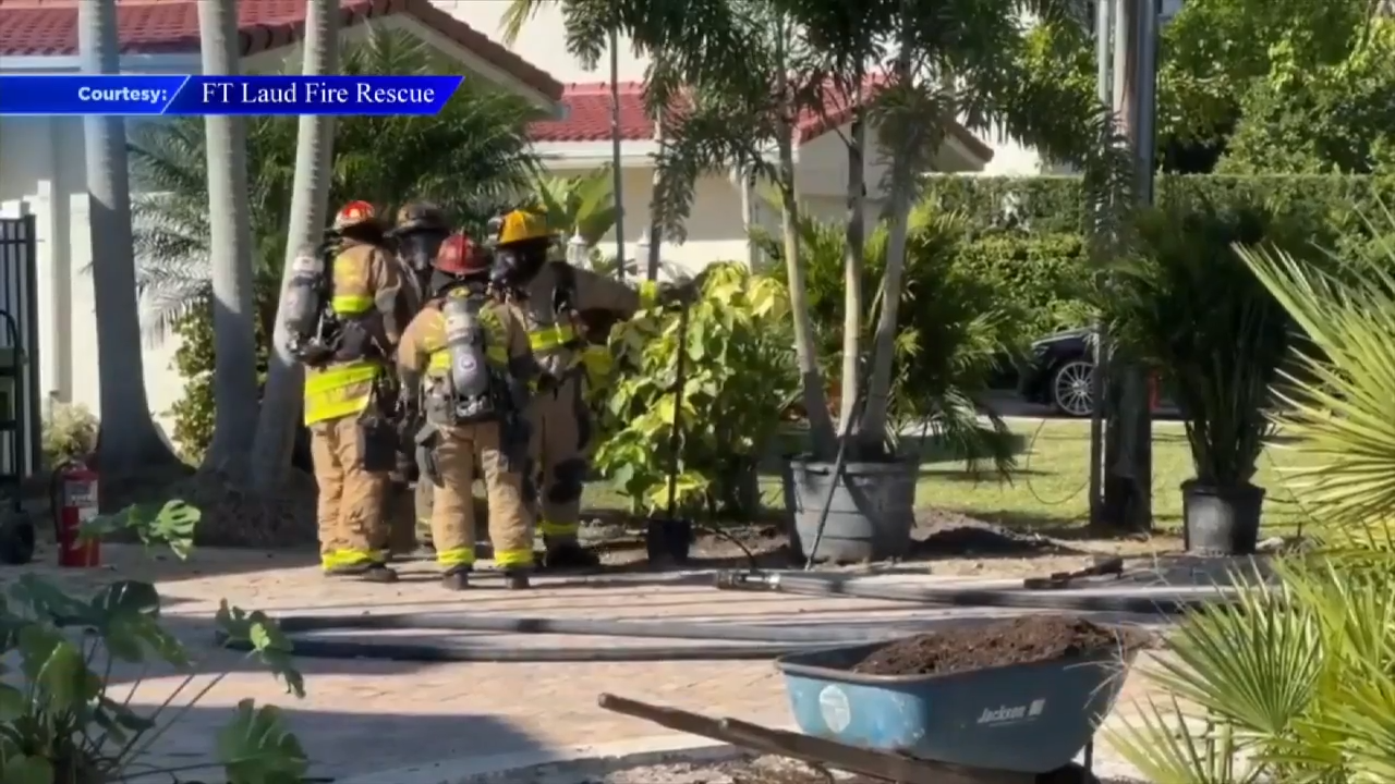 FLFR crews cap gas leak after landscape crew accidentally strike line - WSVN 7News | Miami News ...