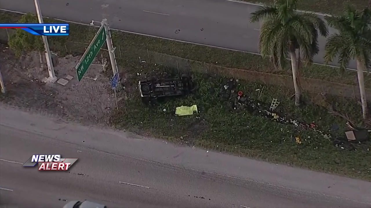 1 dead after car crash on SR 826 in Miami Gardens - WSVN 7News | Miami News, Weather, Sports ...