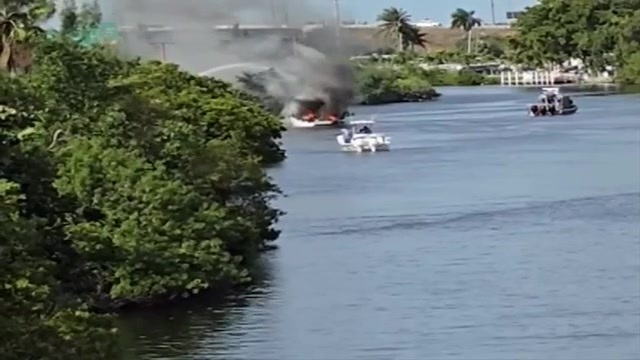 27-foot boat catches fire in Dania Beach; no injuries - WSVN 7News ...