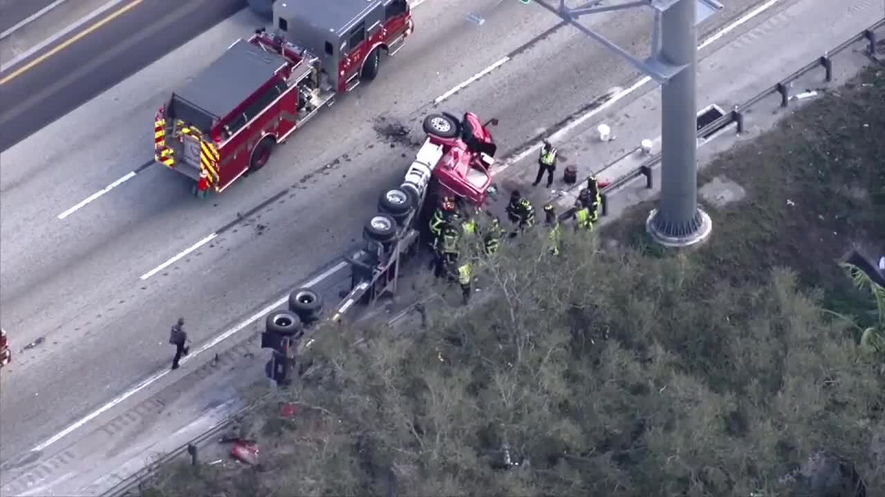 1 hospitalized after tractor-trailer rollover crash on SB Turnpike and ...
