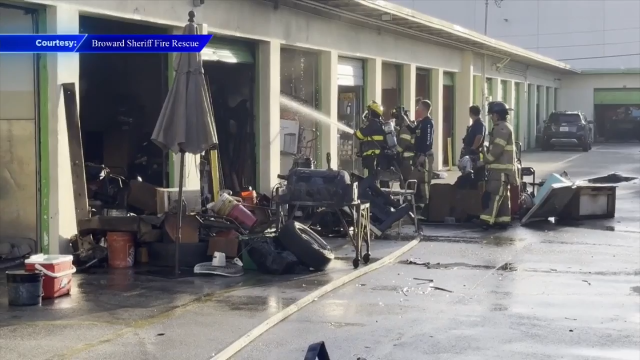 Storage facility near Fort Lauderdale erupts in flames - WSVN 7News ...