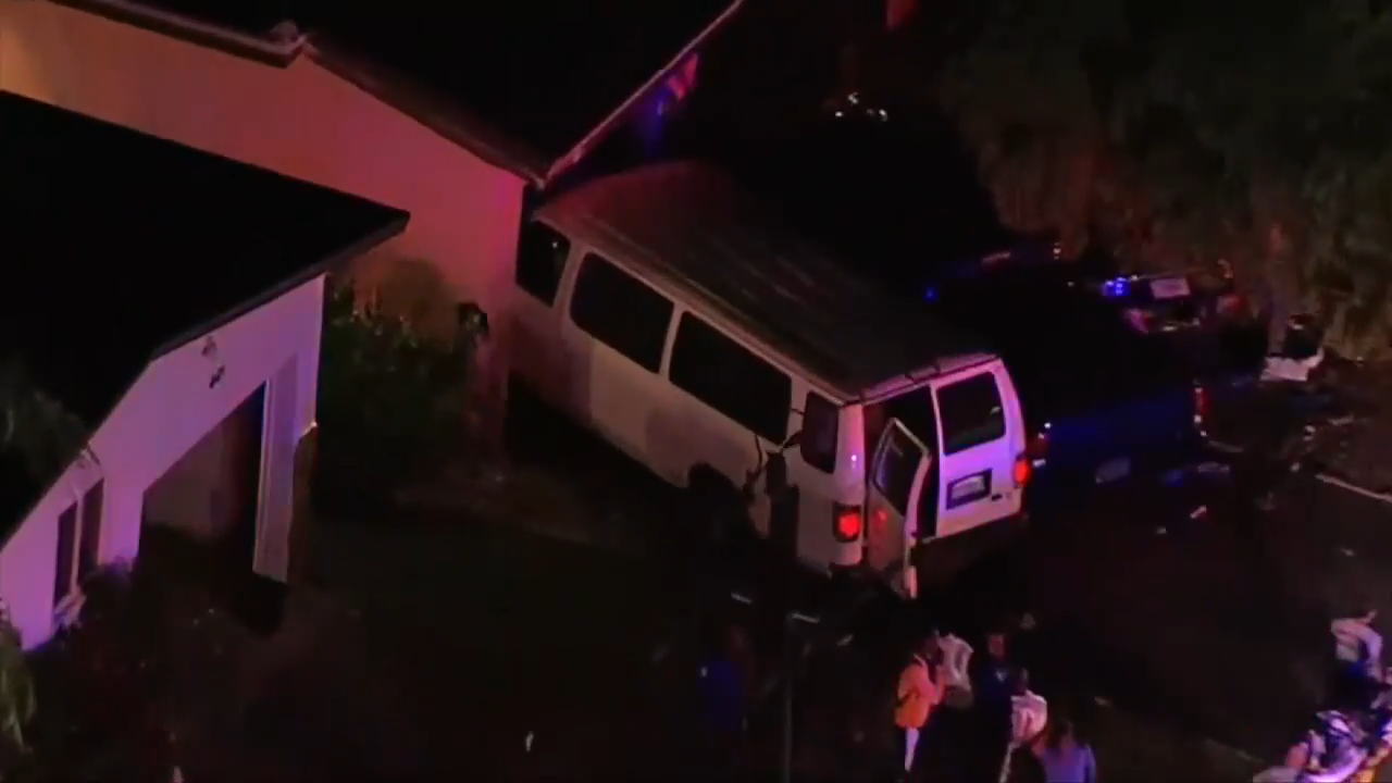 6 hospitalized, 3 of them critical after van hits parked vehicles ...