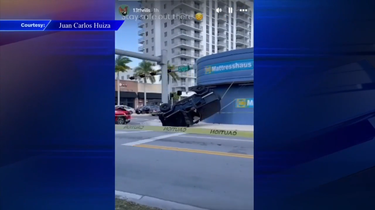 Driver injured after rollover crash in Miami - WSVN 7News | Miami News, Weather, Sports | Fort ...