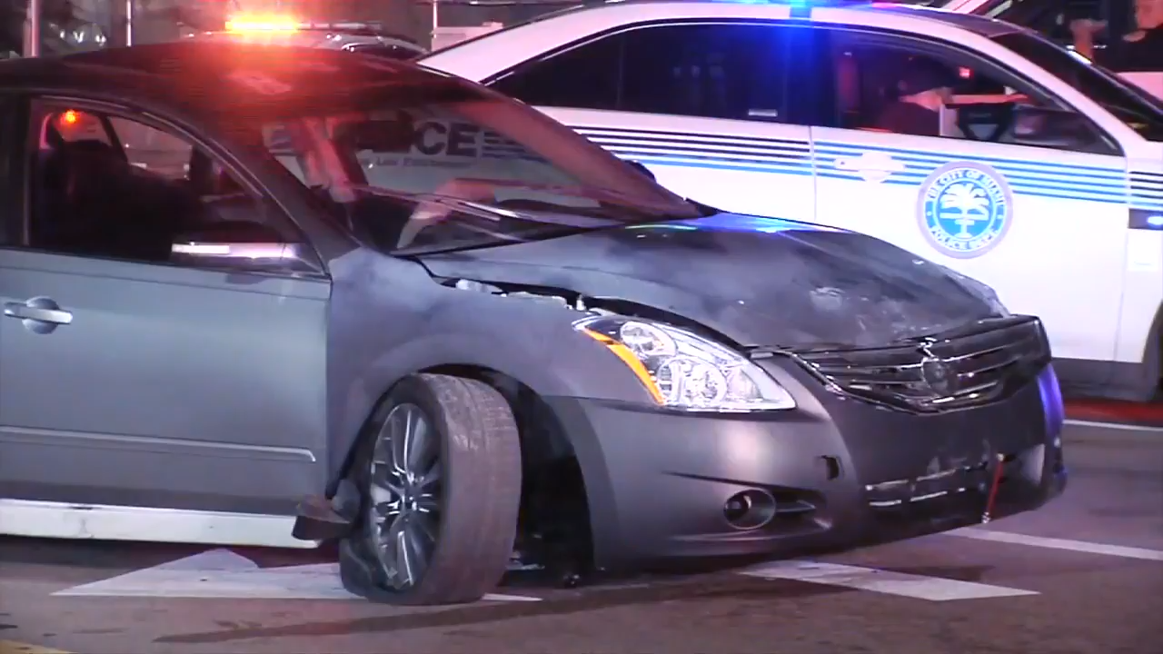 Woman hospitalized after hit-and-run crash in Miami; Police search for duo who fled on foot ...