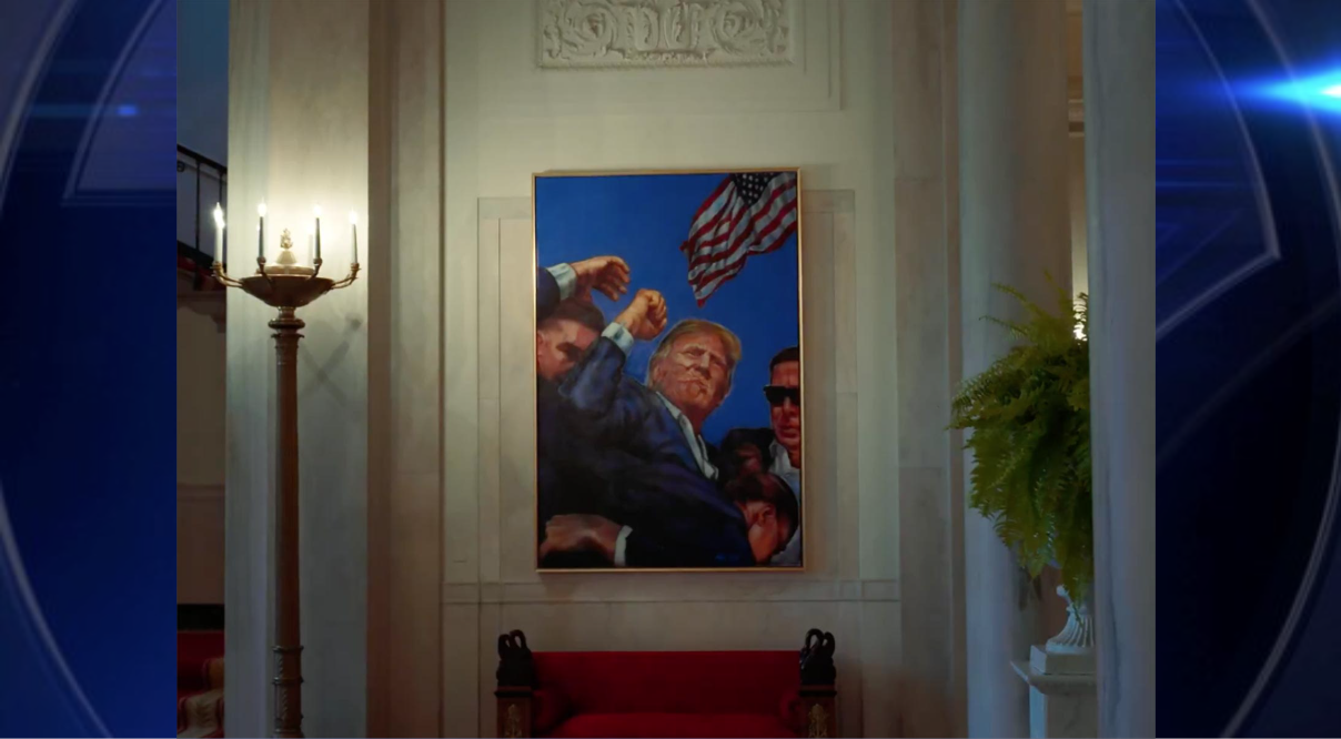 Painting of iconic Trump raised-fist scene from Butler rally now hangs ...