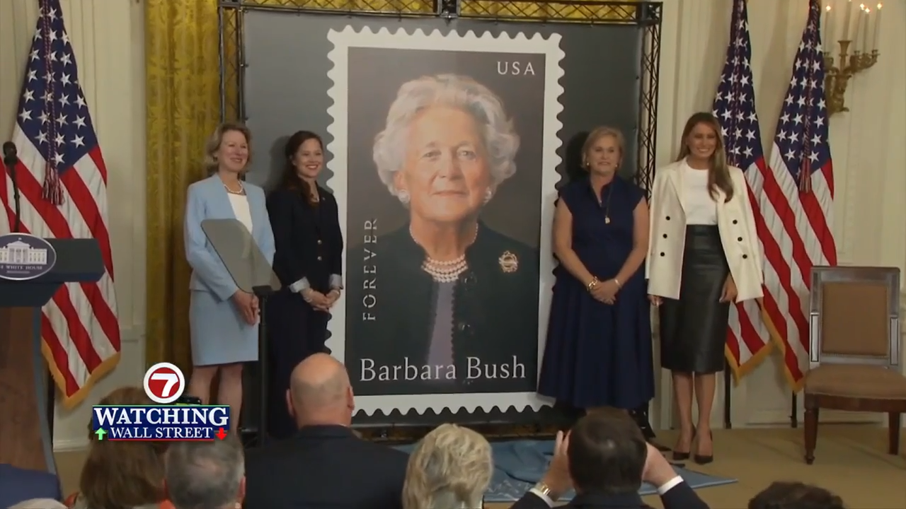 Melania Trump hosts White House event to unveil Barbara Bush postage stamp - WSVN 7News | Miami ...