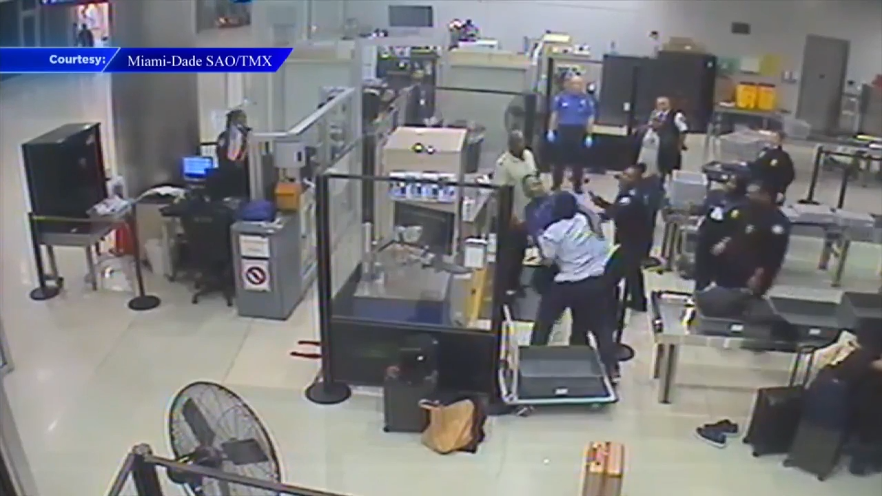 Video shows man attacking TSA agents at MIA - WSVN 7News | Miami News, Weather, Sports | Fort ...