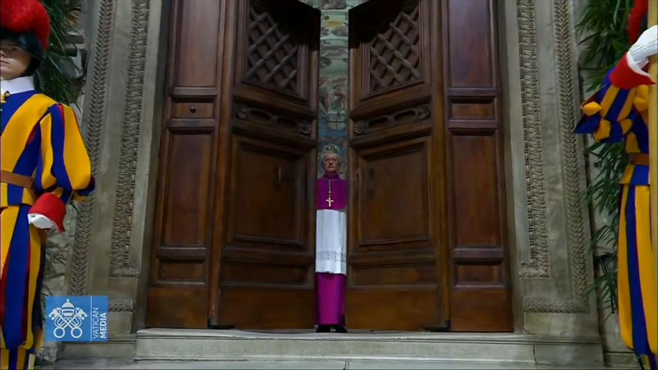 The conclave to elect a new pope officially begins as the doors to the Sistine Chapel close ...