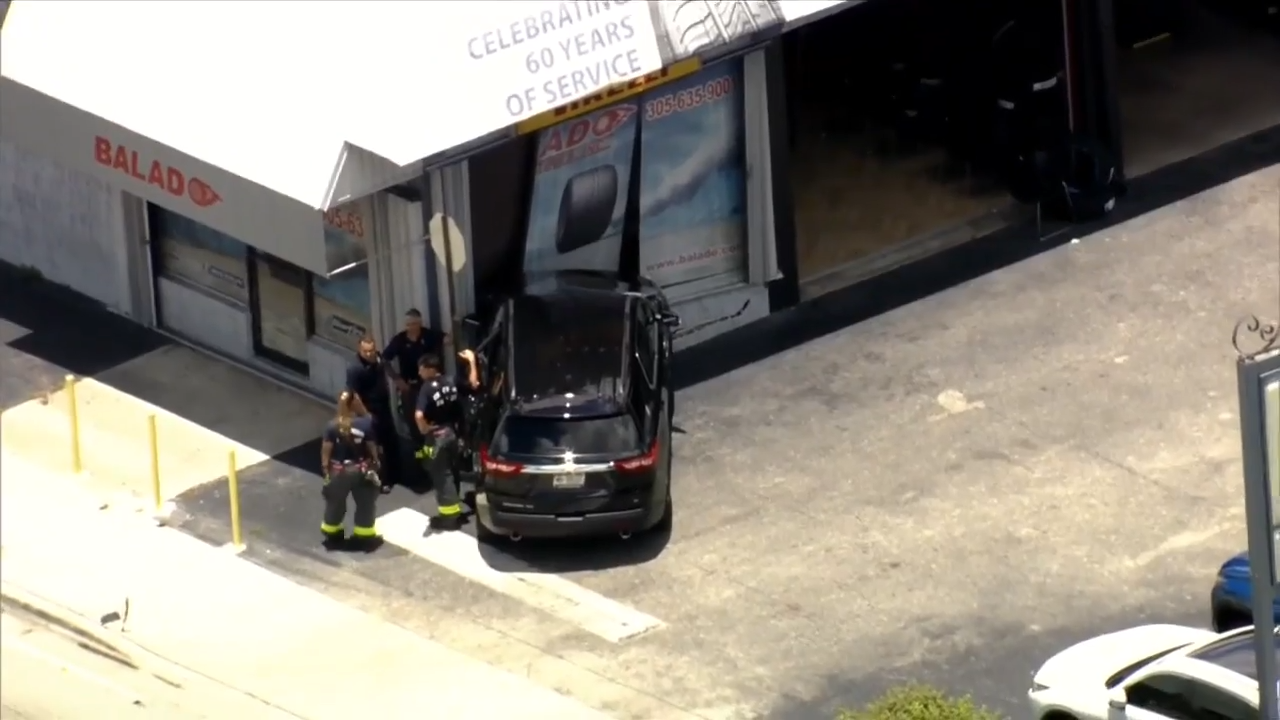 Driver crashes into tire shop in Miami; no injuries reported - WSVN ...