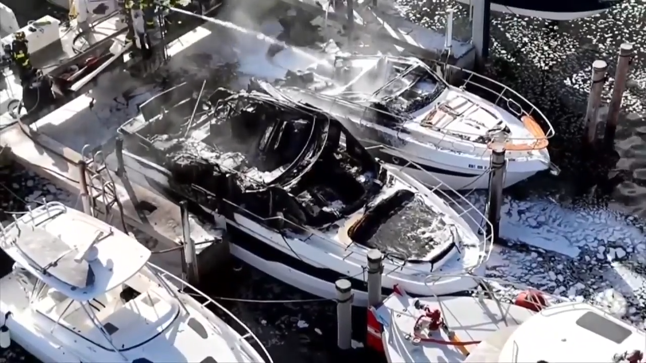Fire rips through 2 boats in Coconut Grove; no injuries reported - WSVN 7News | Miami News ...