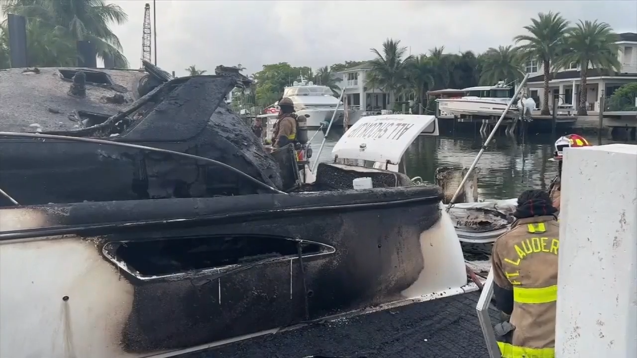 No injuries reported after yacht fire in Fort Lauderdale - WSVN 7News ...