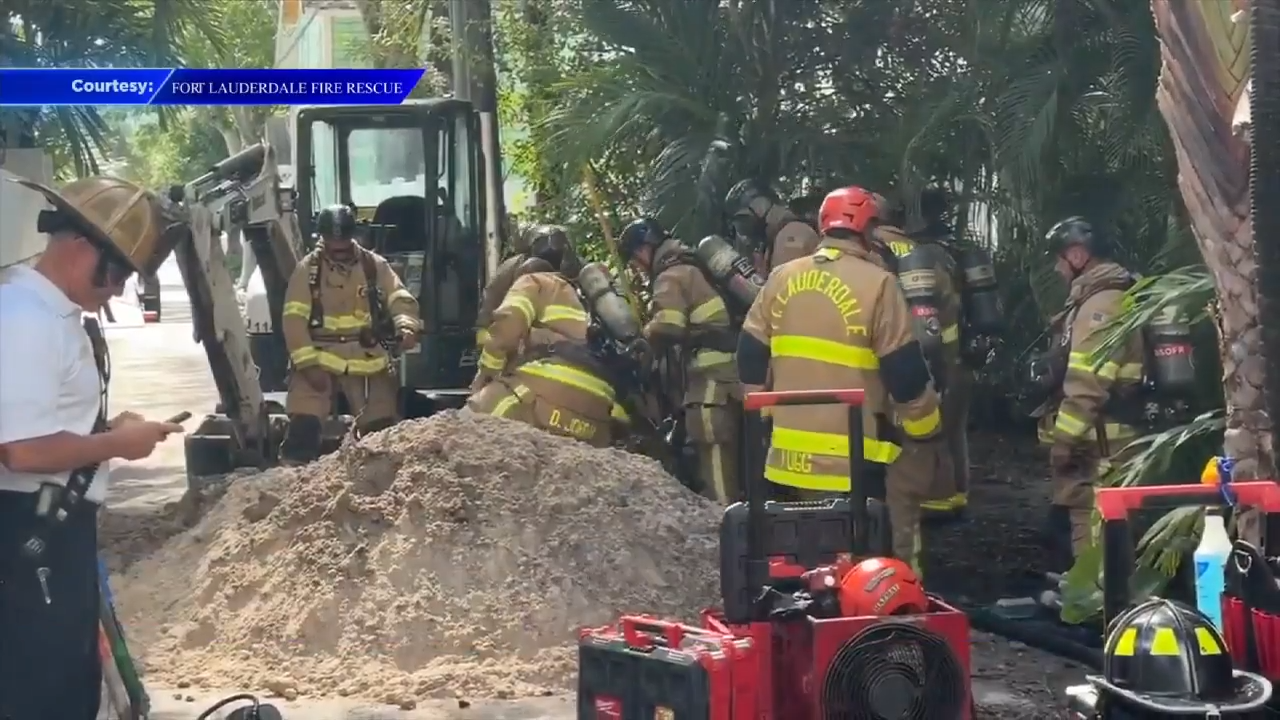 Crews work to repair ruptured gas line in Fort Lauderdale - WSVN 7News ...