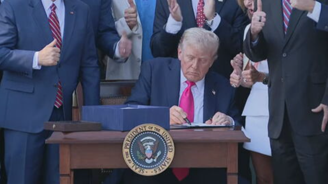 Trump signs his tax and spending cut bill at the White House July 4 ...