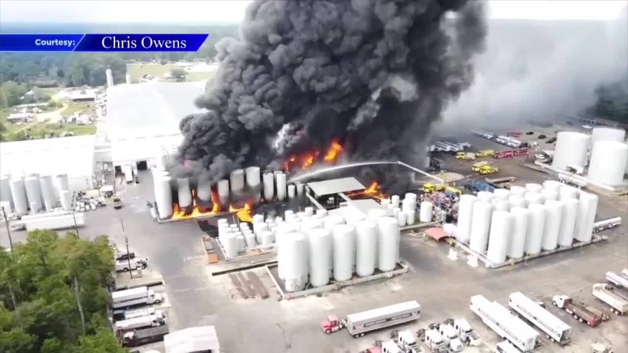 Massive fire at Louisiana automotive supply facility forces evacuations ...