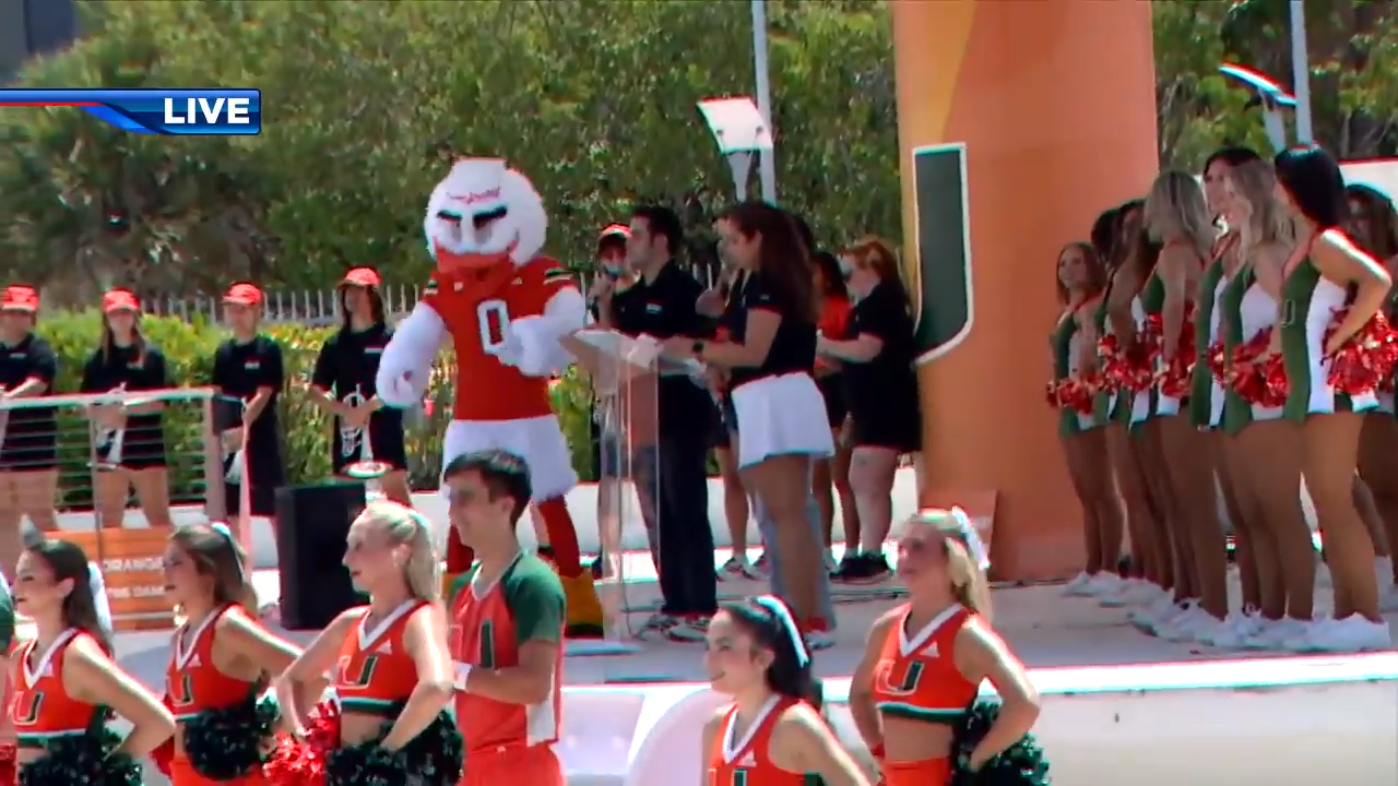 University of Miami holds pep rally in preparation for season opener ...