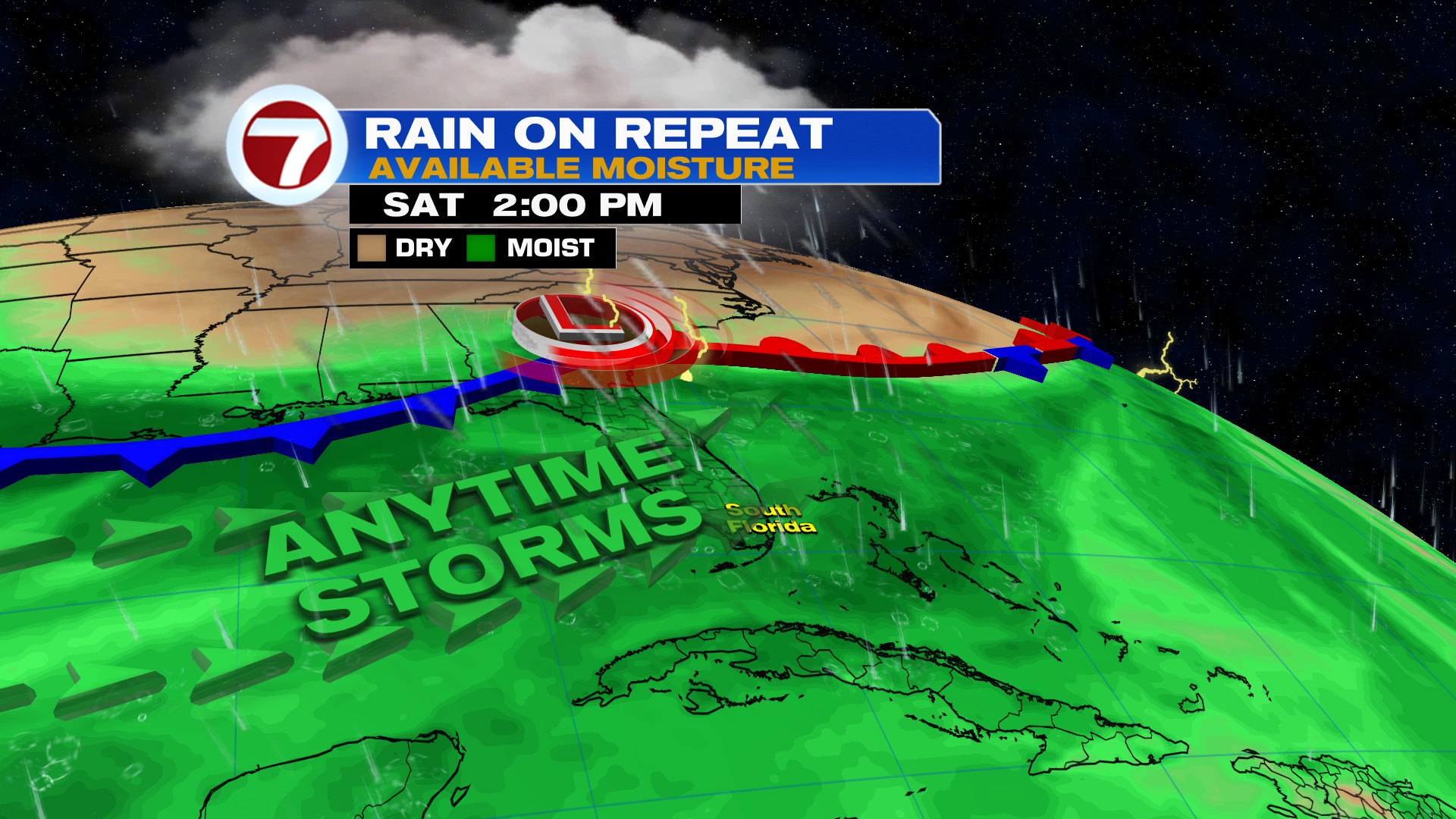 Widespread Storms Lead to Weekend Flood Threat - WSVN 7News | Miami ...