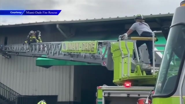 Crews contain massive auto warehouse fire in Medley that caused partial ...